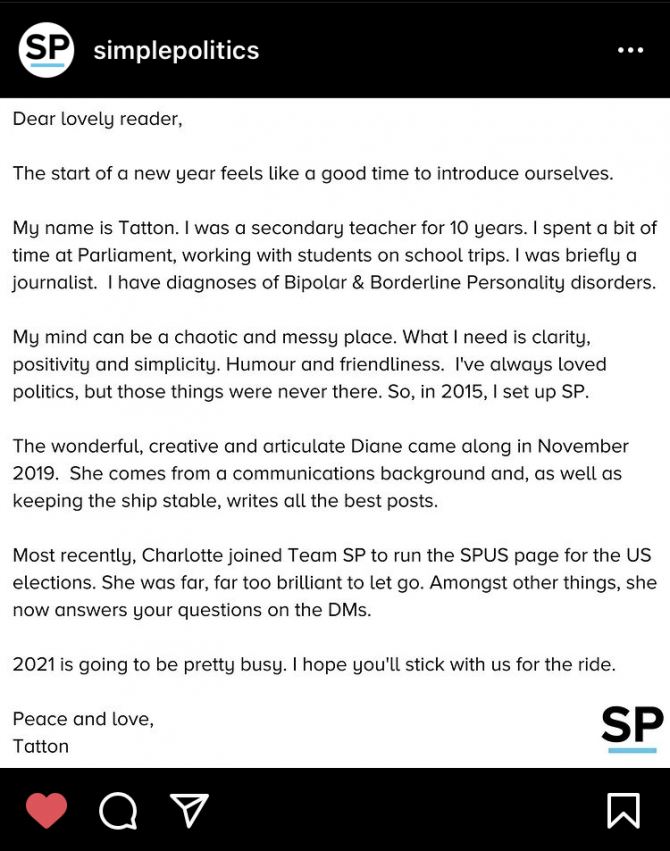 “I Regularly Watch the News and Weep": The Face Behind Simple Politics ...